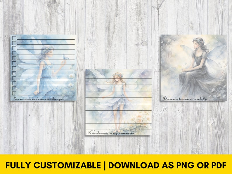 Editable Fairy Printable Memo Pad, Stationery Template, Cute Notepad ...