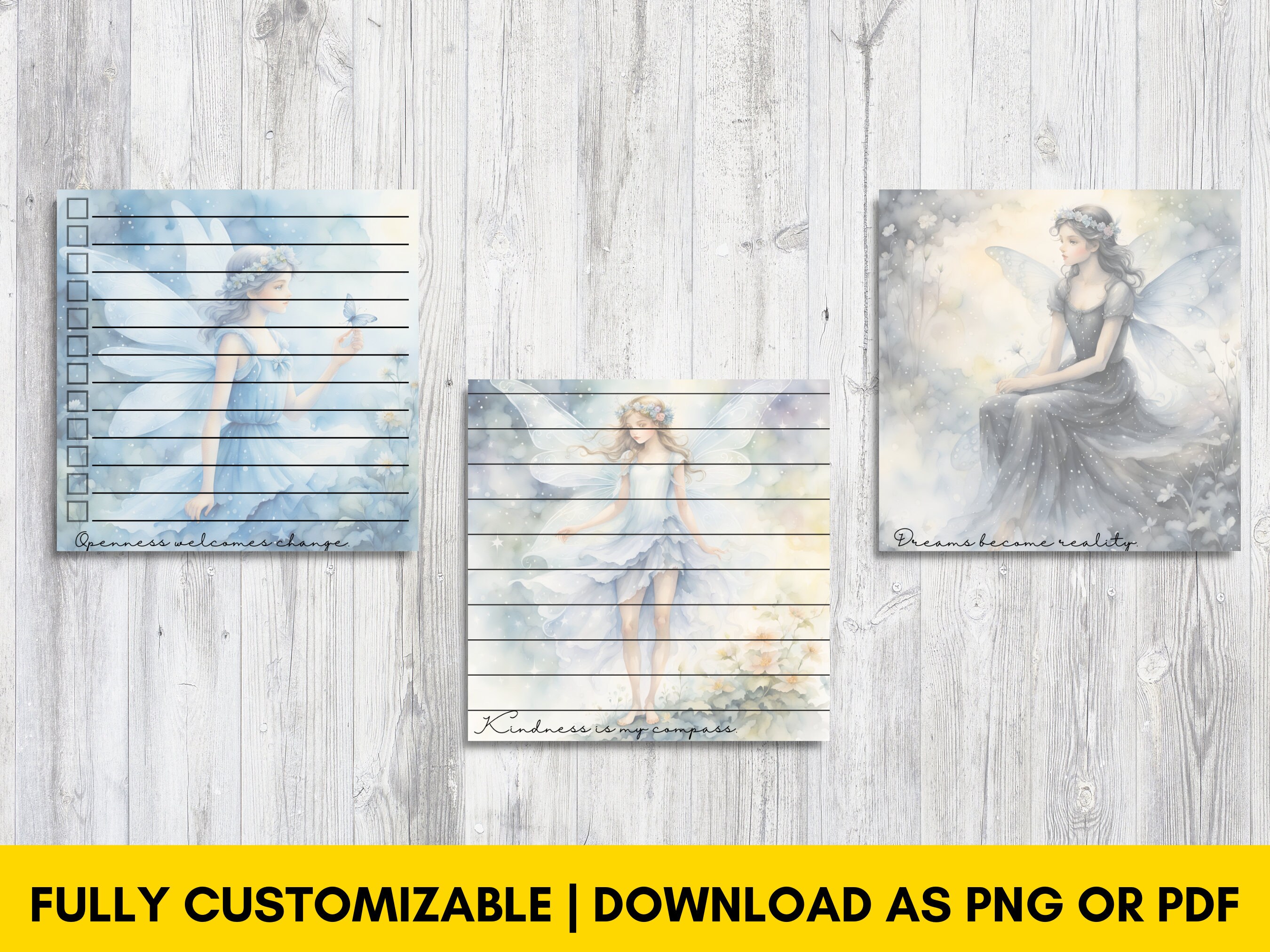 Editable Fairy Printable Memo Pad, Stationery Template, Cute Notepad ...
