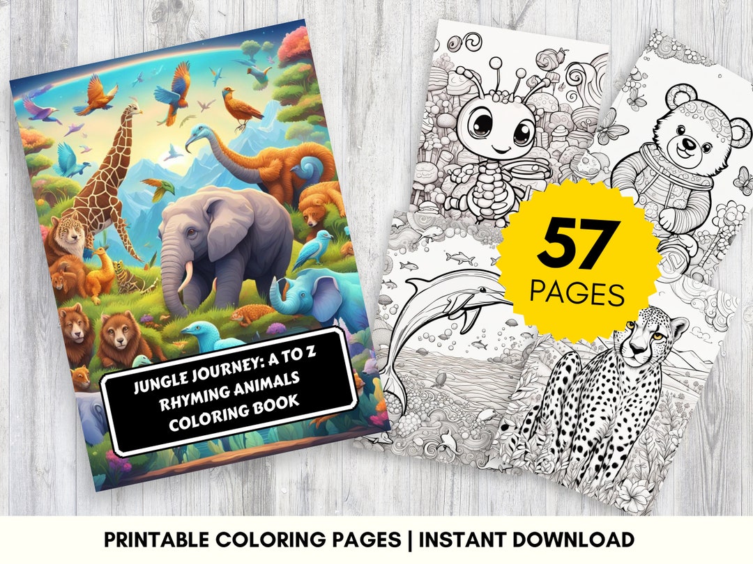 Jungle Journey: an A-to-z Rhyming Animals Coloring Book Adventure | 57 ...