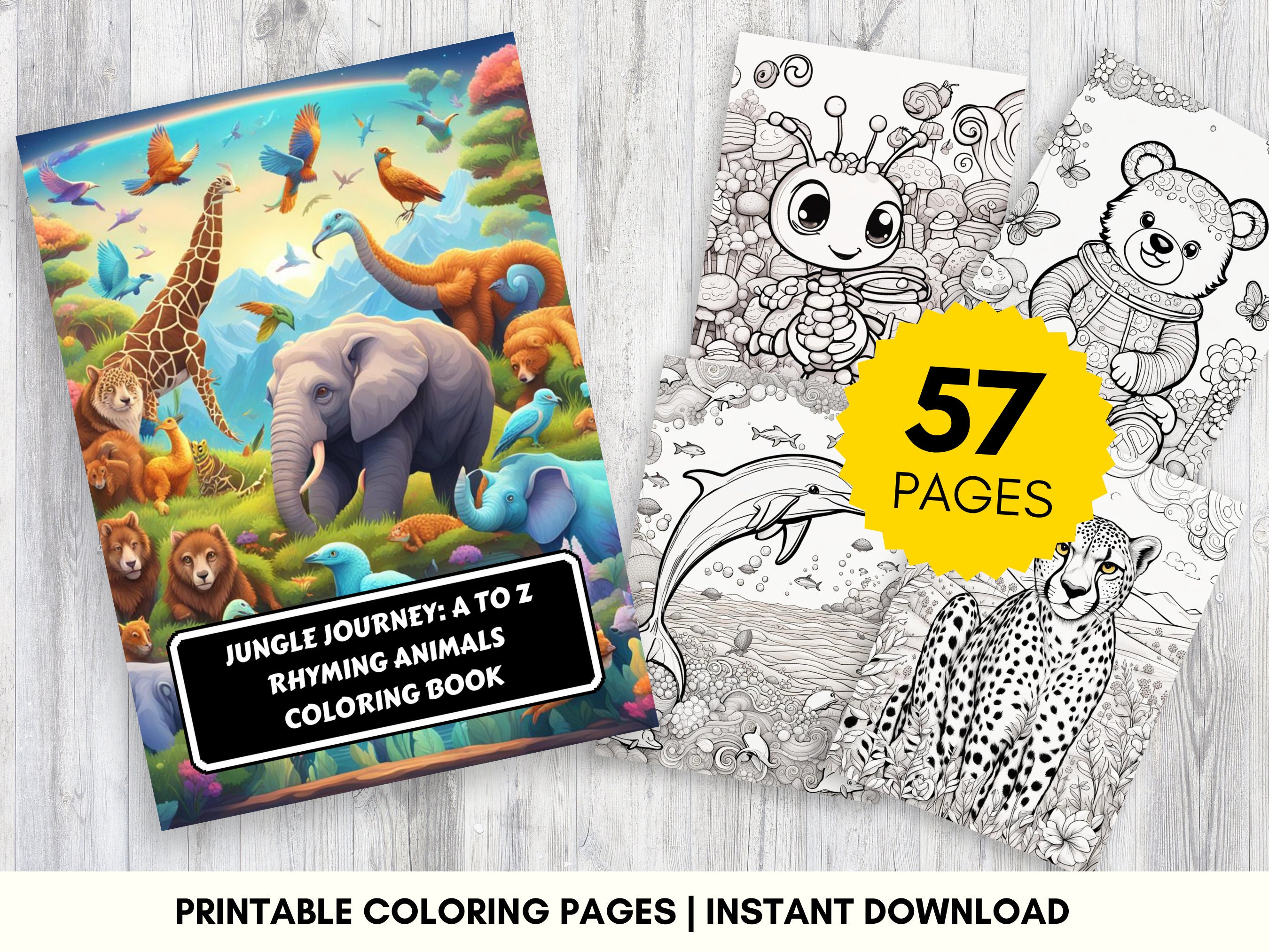 Jungle Journey: an A-to-z Rhyming Animals Coloring Book Adventure 57 ...