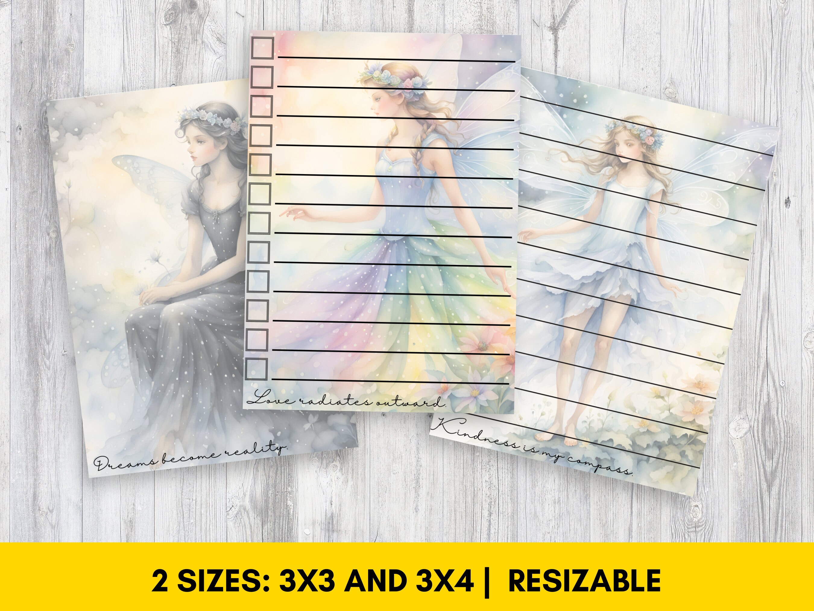Editable Fairy Printable Memo Pad, Stationery Template, Cute Notepad ...