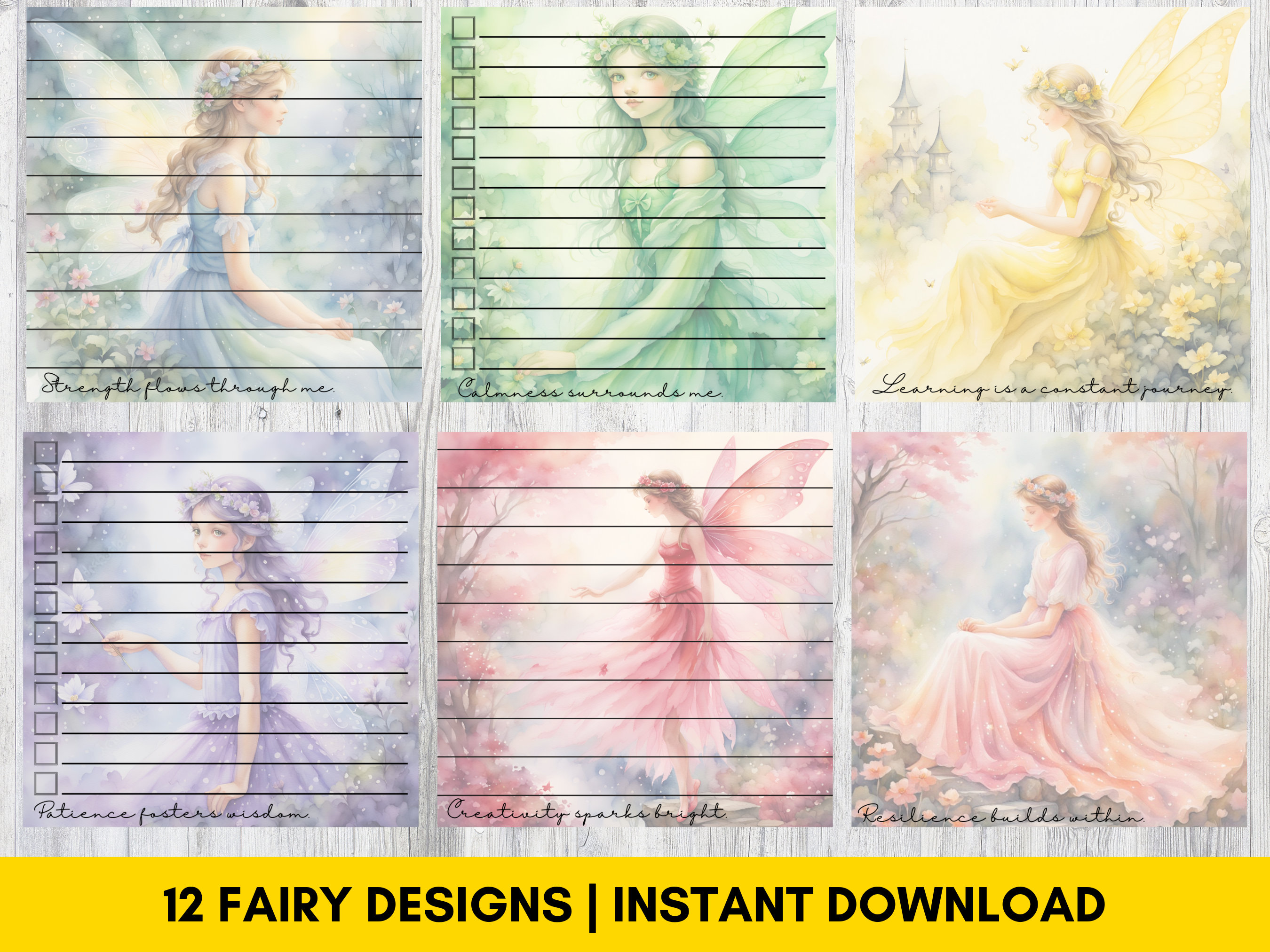 Editable Fairy Printable Memo Pad, Stationery Template, Cute Notepad ...