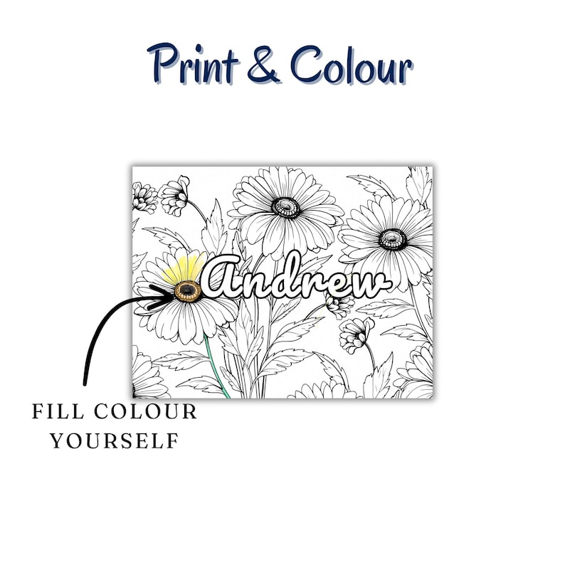 Custom Name Birthday Coloring Pages: Kids Party Activity (digital ...
