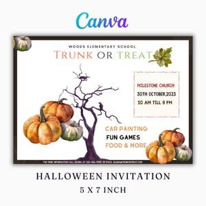 Trunk or Treat Flyer, Halloween Flyer, Halloween Trunk or Treat ...