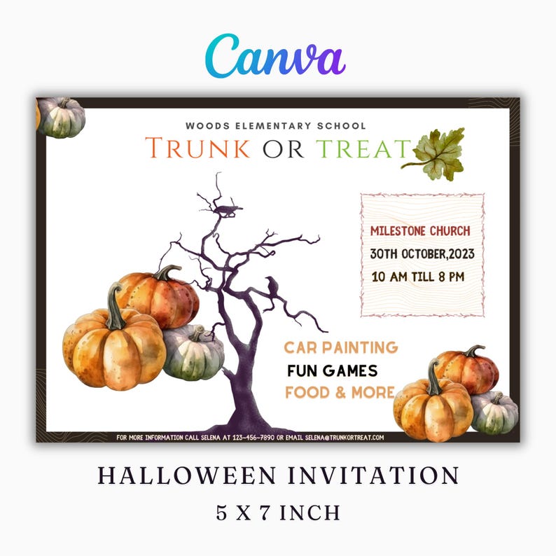 Trunk or Treat Flyer, Halloween Flyer, Halloween Trunk or Treat ...