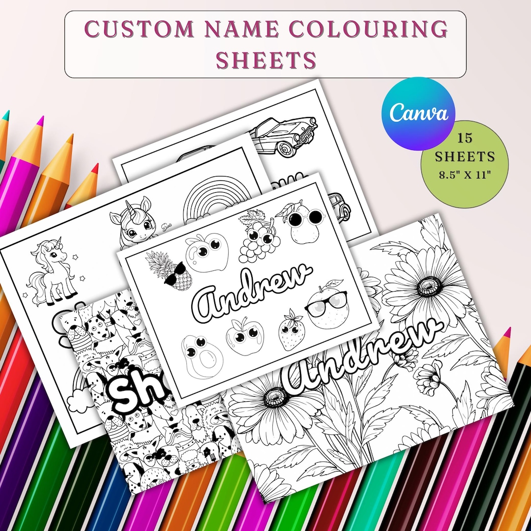 Customizable Coloring Name Pages Editable Personalized Coloring Page ...