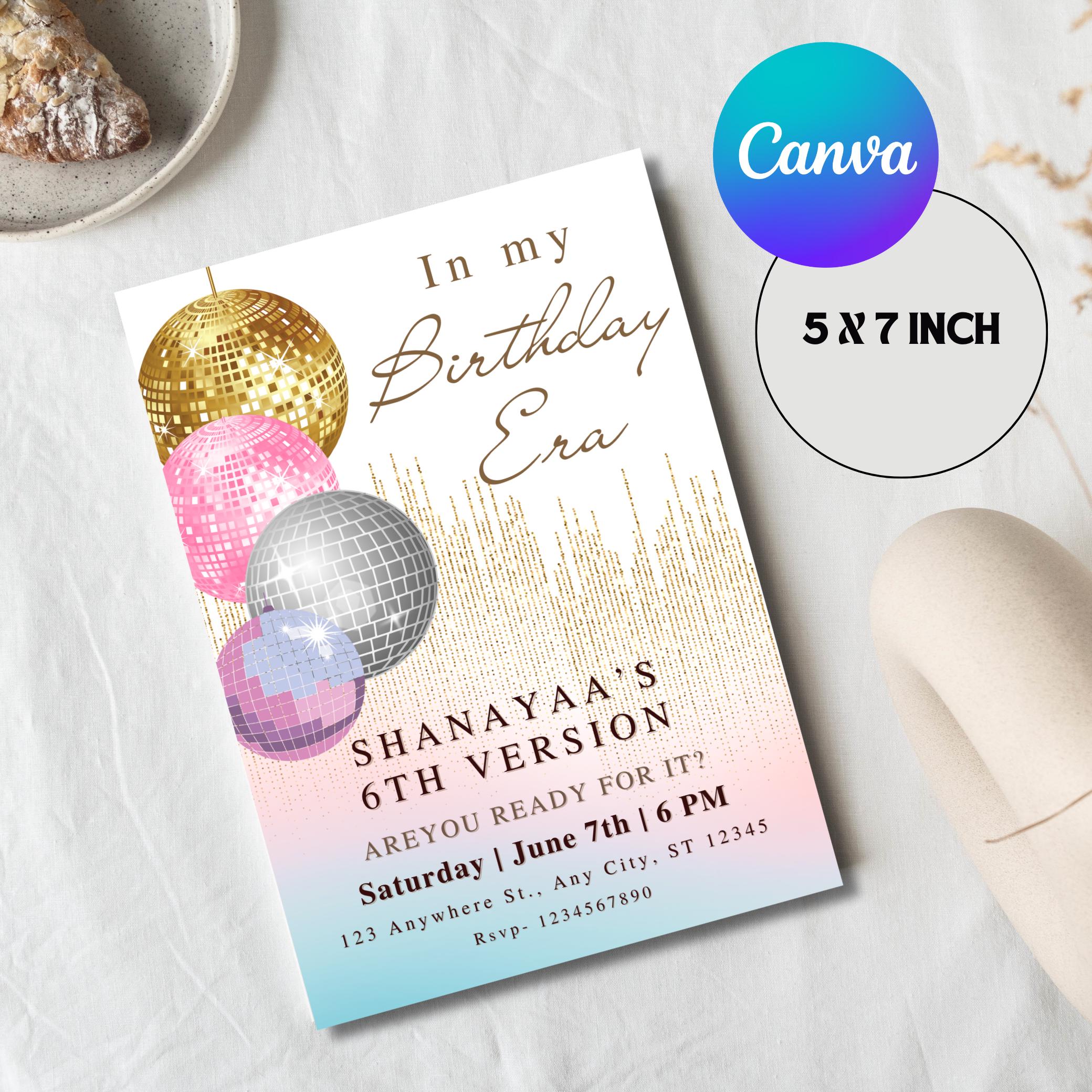 TS Eras Birthday Party Invitation| Editable Digital in My Birthday Era ...