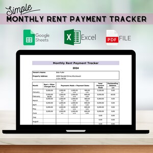 Rent Payment Tracker: Landlord Ledger (excel, Google Sheets, PDF) - Etsy