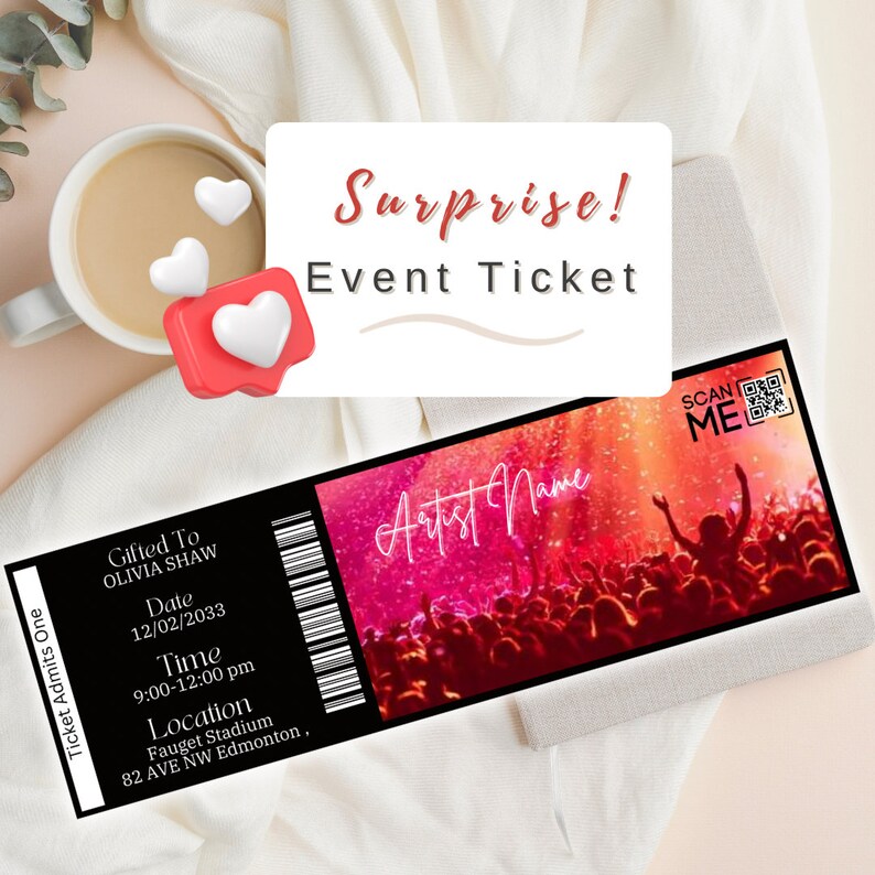 DIY Concert Ticket Template: Editable QR Code Keepsake (canva) - Etsy