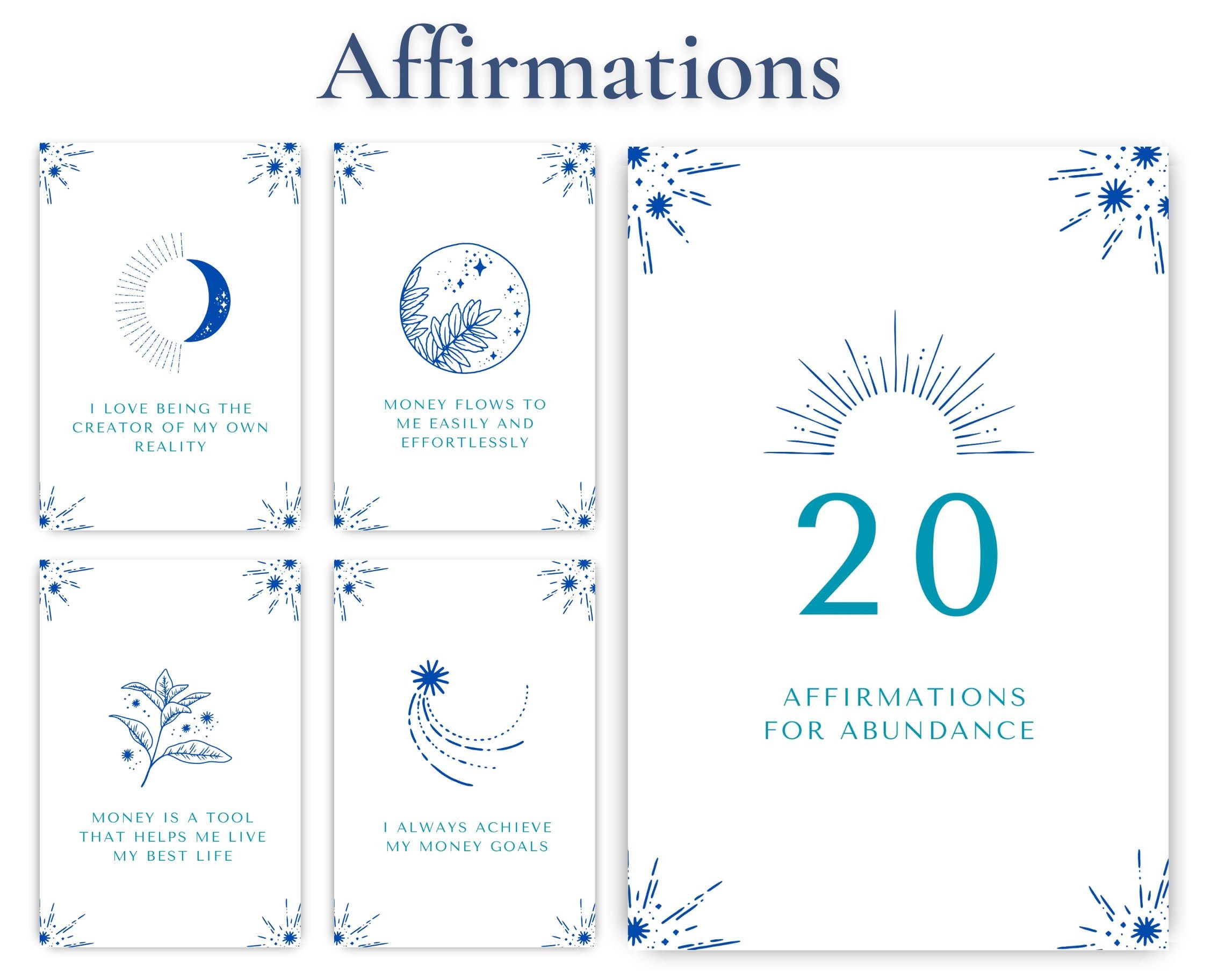 20 Printable Affirmation Cards Digital Download Mindfulness - Etsy