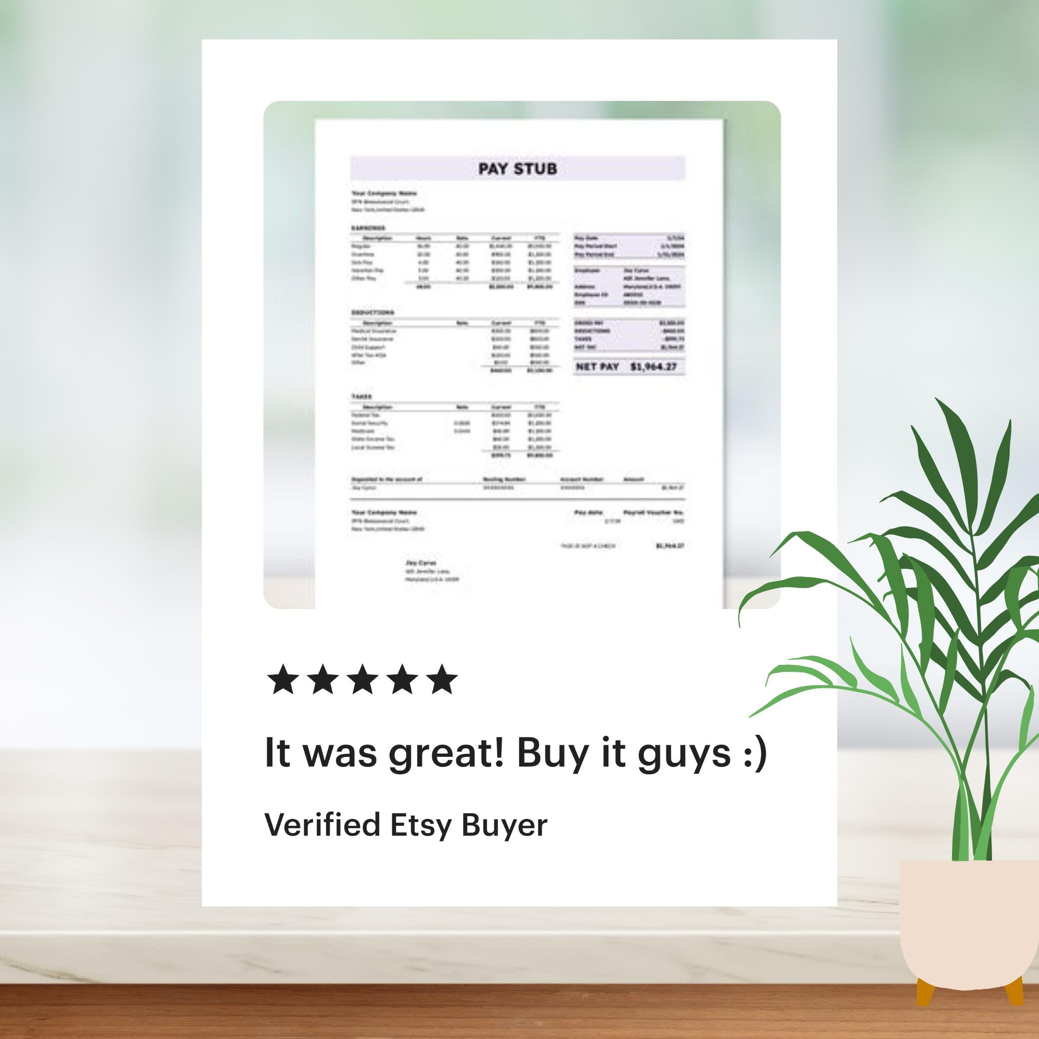 Easy to Use Paystub Template for Small Business, Pay Stub After Tax ...