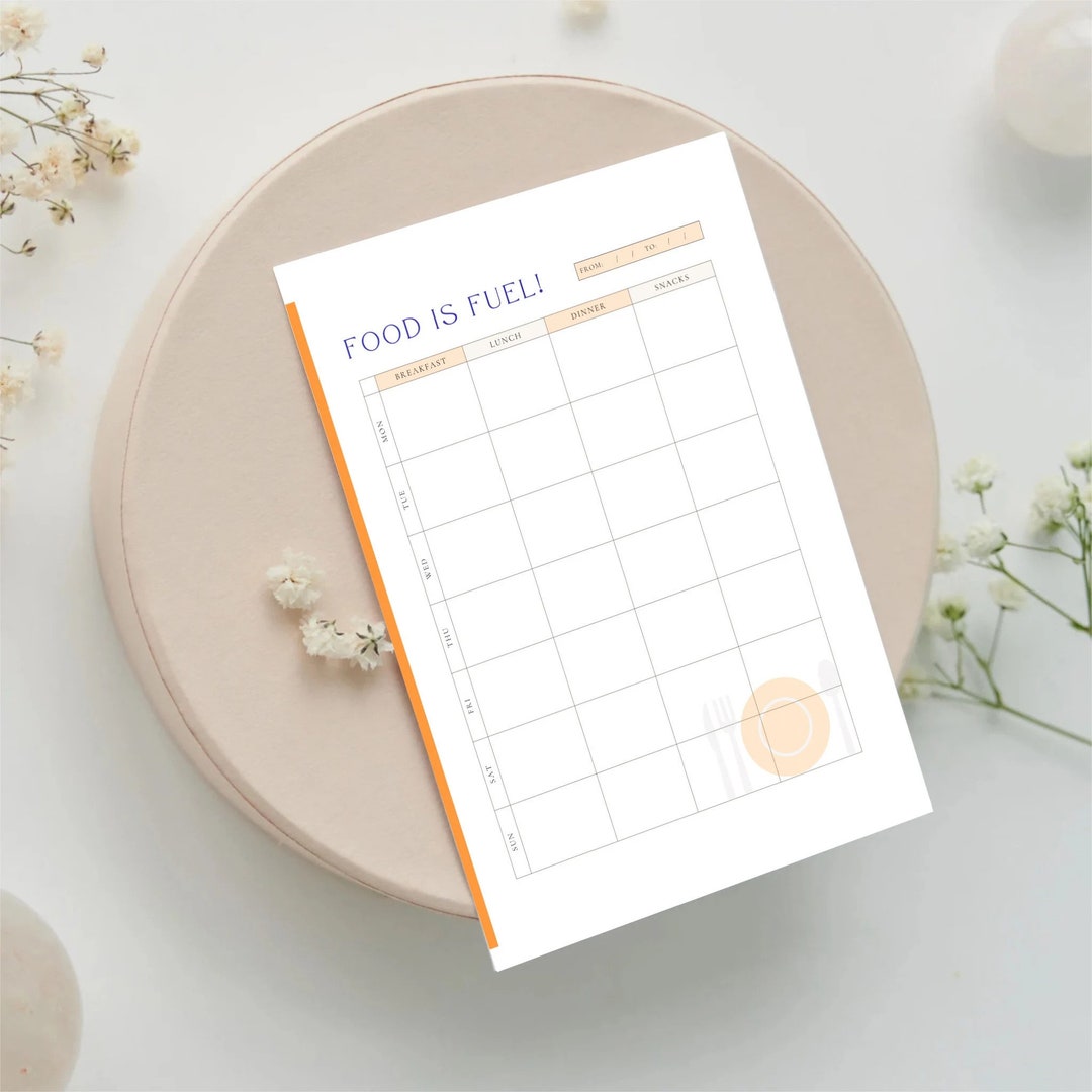 Editable Weekly Meal Planner: A4 Printable Template for 7-day Food ...