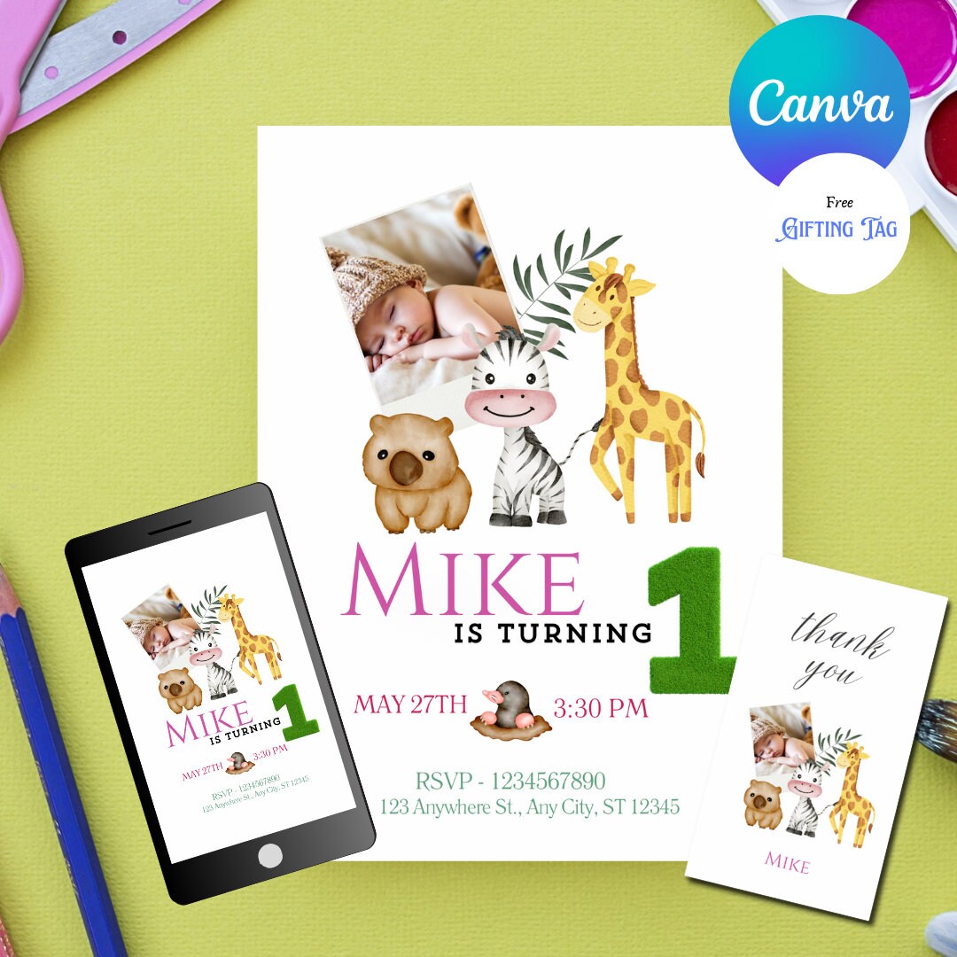 Wild One Digital Invitation | Lion King Birthday Invitation | Editable ...