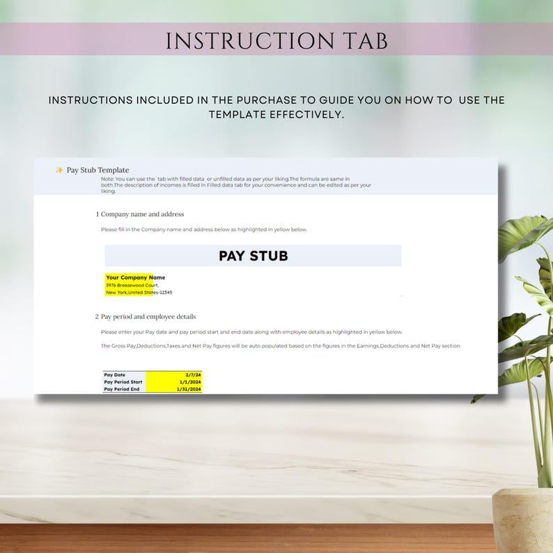 Easy to Use Paystub Template for Small Business, Pay Stub After Tax ...