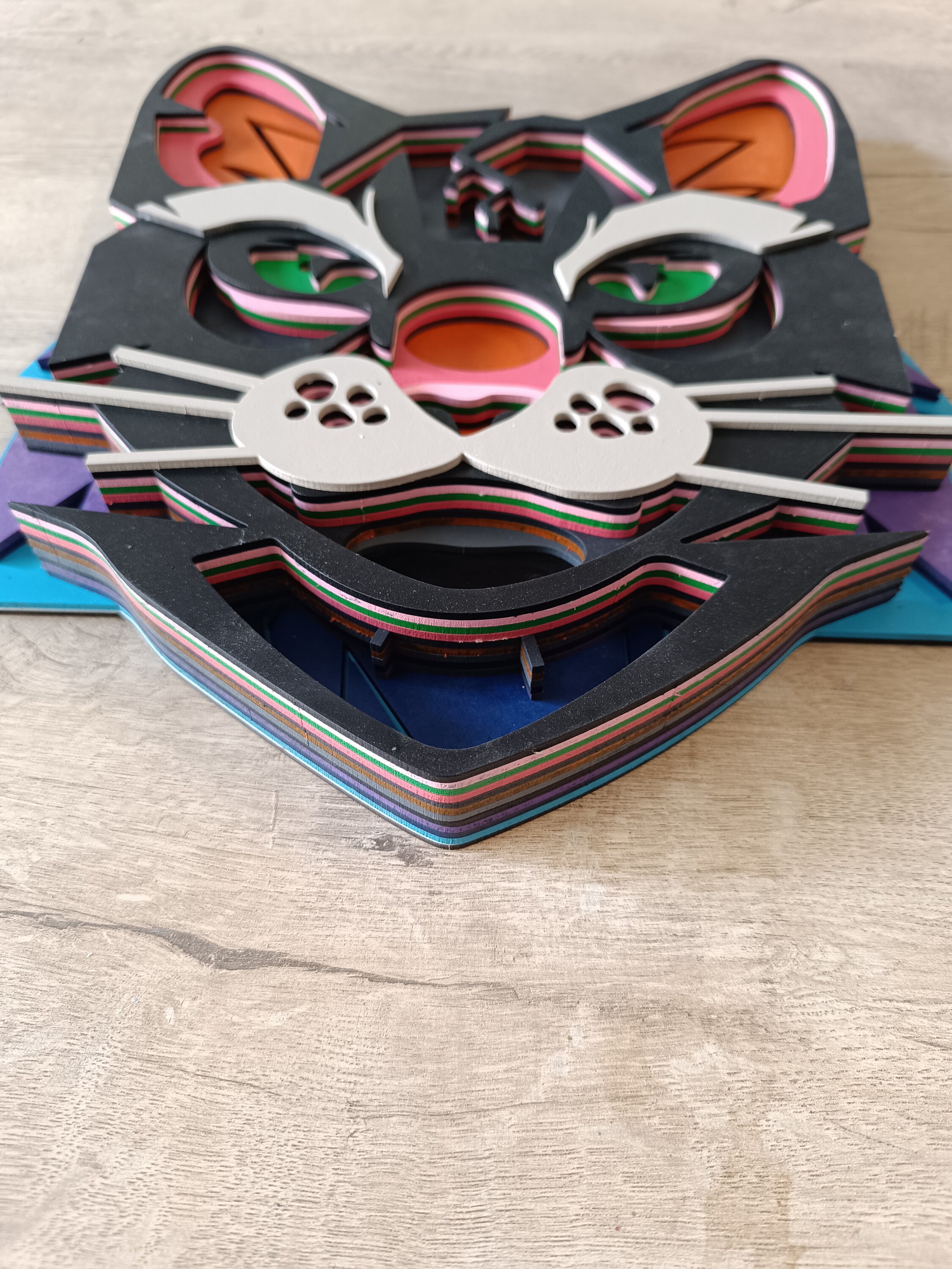 Customizable Wooden Cat Head Wall Decor - A Tailored Gift for Cat ...