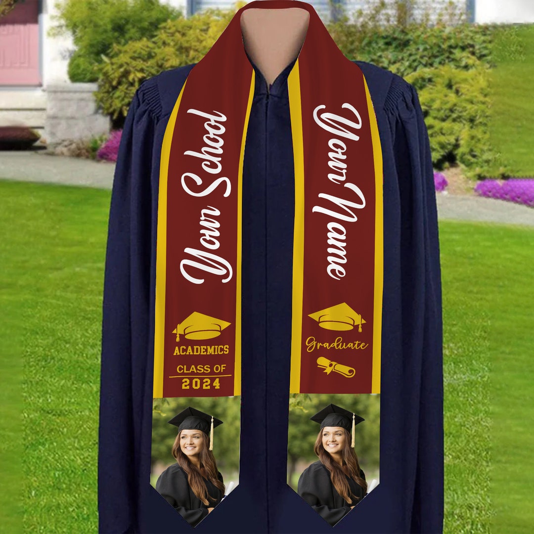 Personalized Graduation Stole Class of 2024, Custom Graduation Sash ...