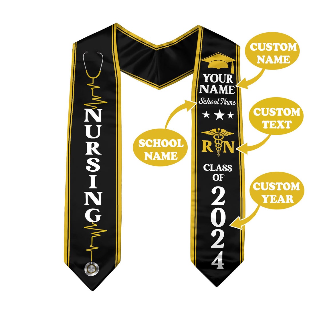 Personalized Class of 2024 Stoles, Nursing Graduation Stole Sash ...