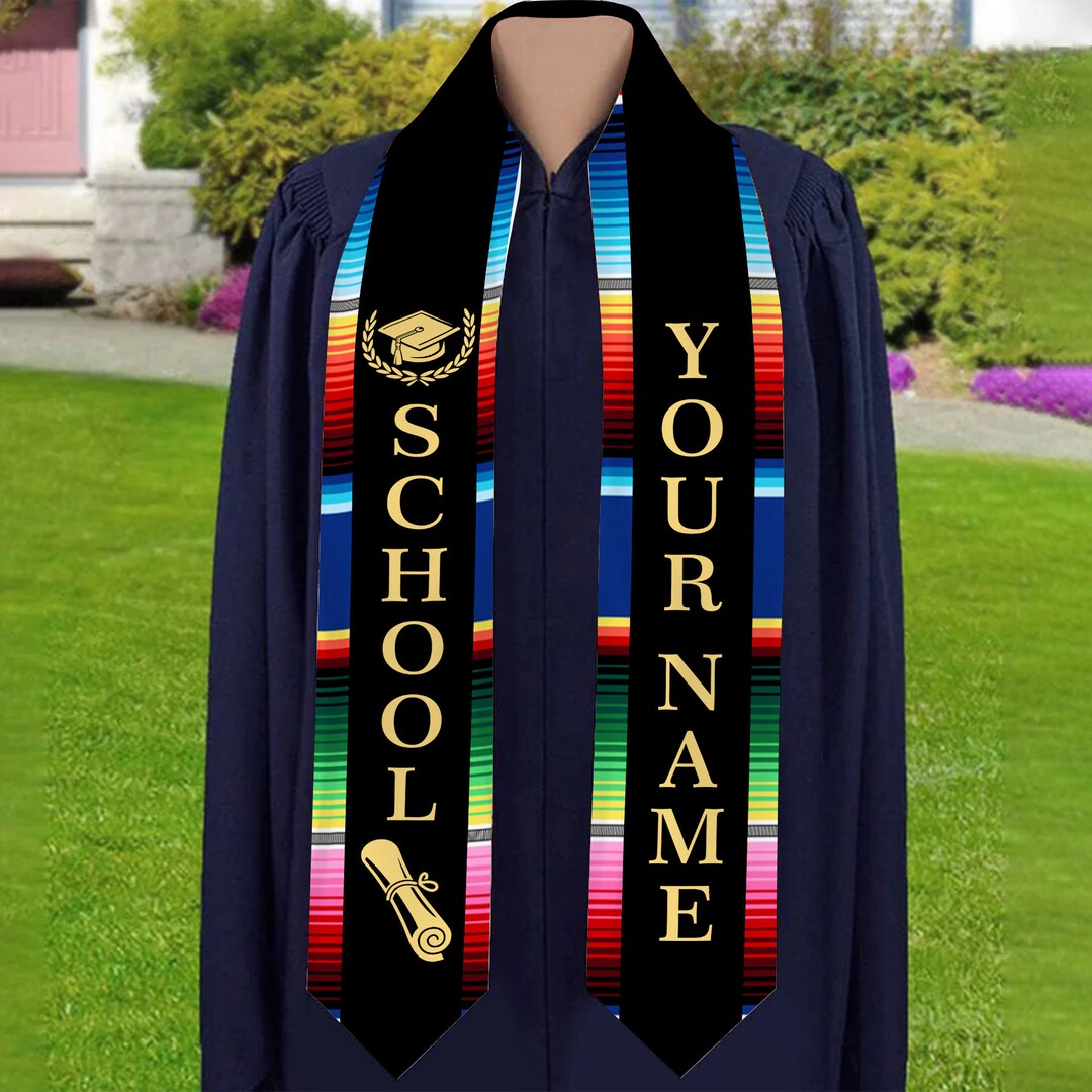 Personalized Graduation Stole Class of 2024, Mexico Graduation Sash ...