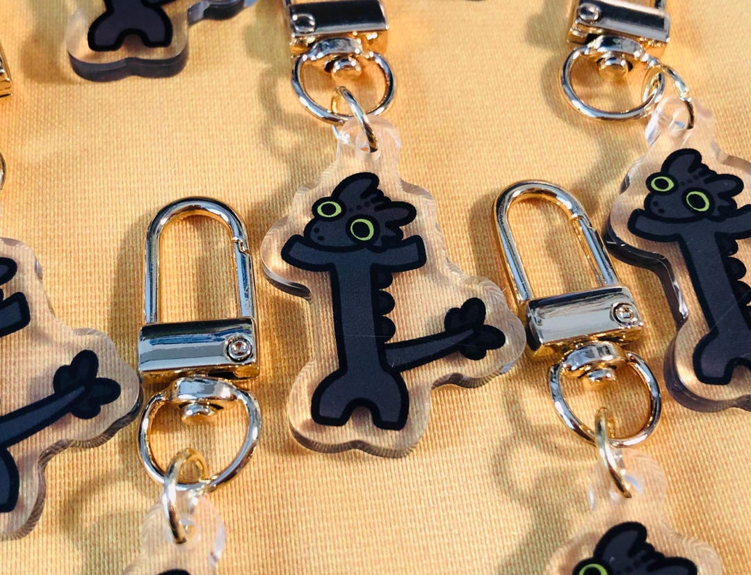 Toothless Dragon Dancing Acrylic Keychain: Ita Bag Charm - Etsy