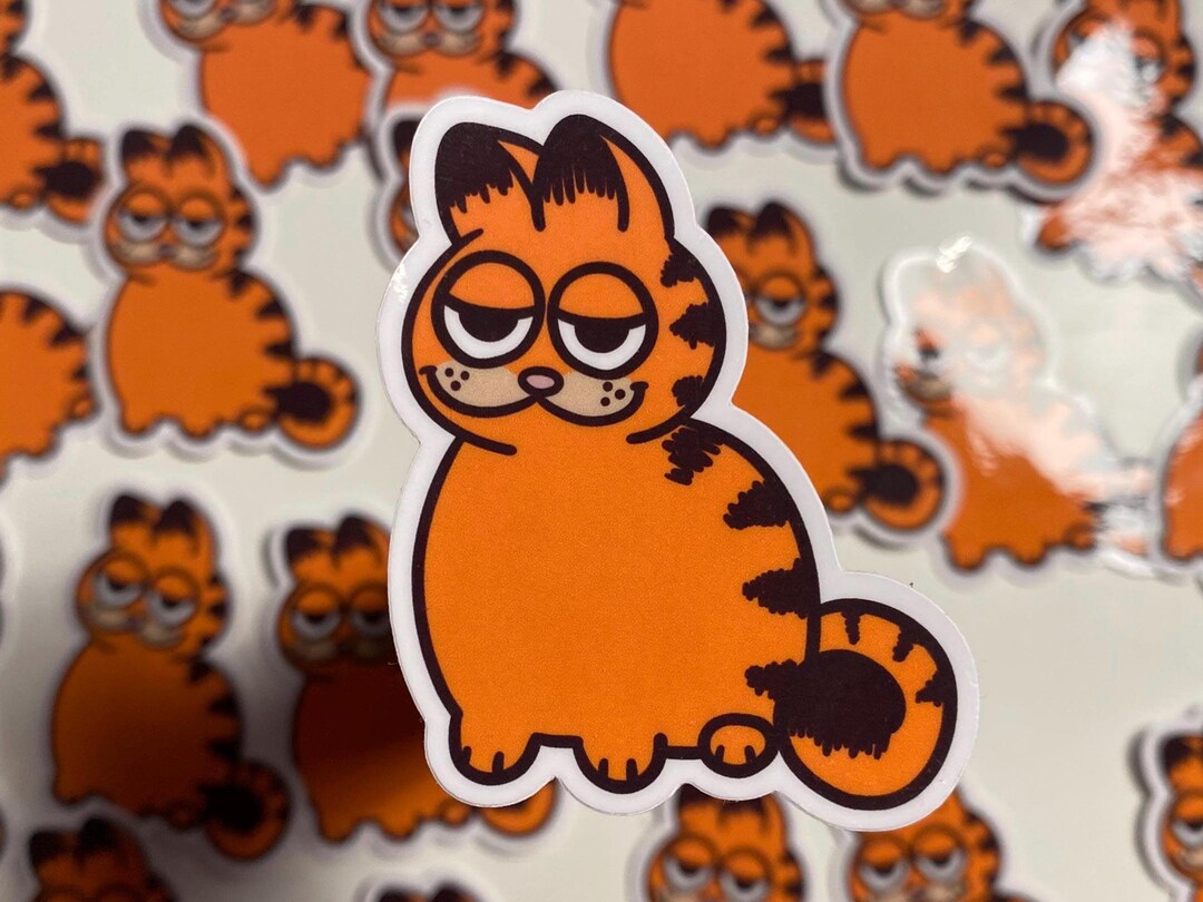 Garfield Vinyl Sticker | Chibi Animal | Cute Cartoon | Garfield Gift ...