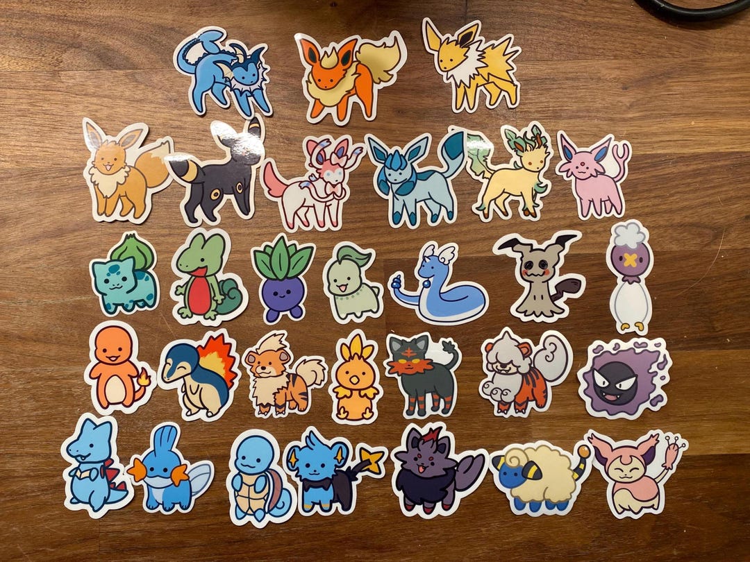 Cute Pokémon Vinyl Sticker | Kawaii Chibi Pokémon Laptop Decal ...