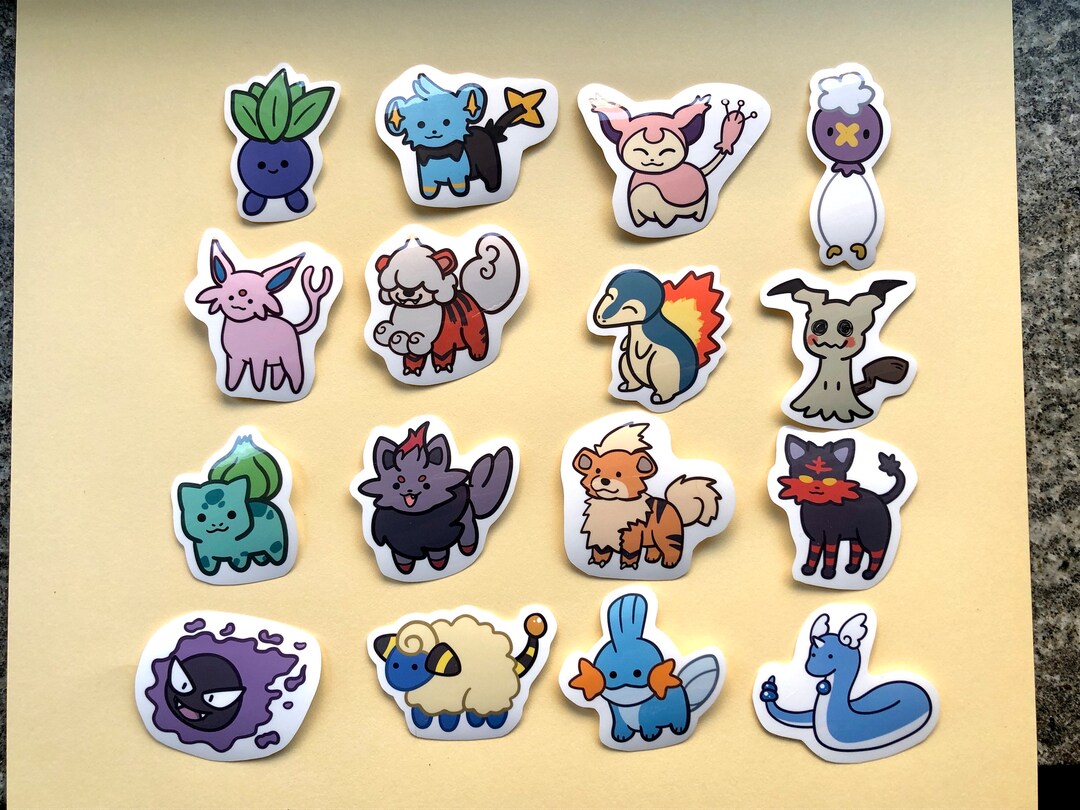 Cute Pokémon Vinyl Sticker Kawaii Chibi Pokémon Laptop Decal Bulbasaur ...
