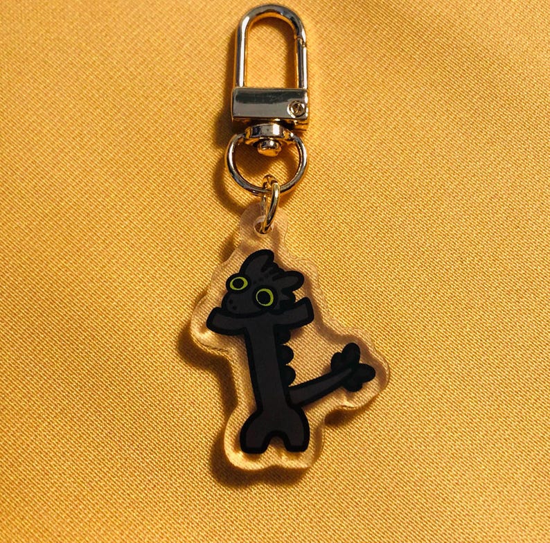 Toothless Dragon Dancing Acrylic Keychain: Ita Bag Charm - Etsy
