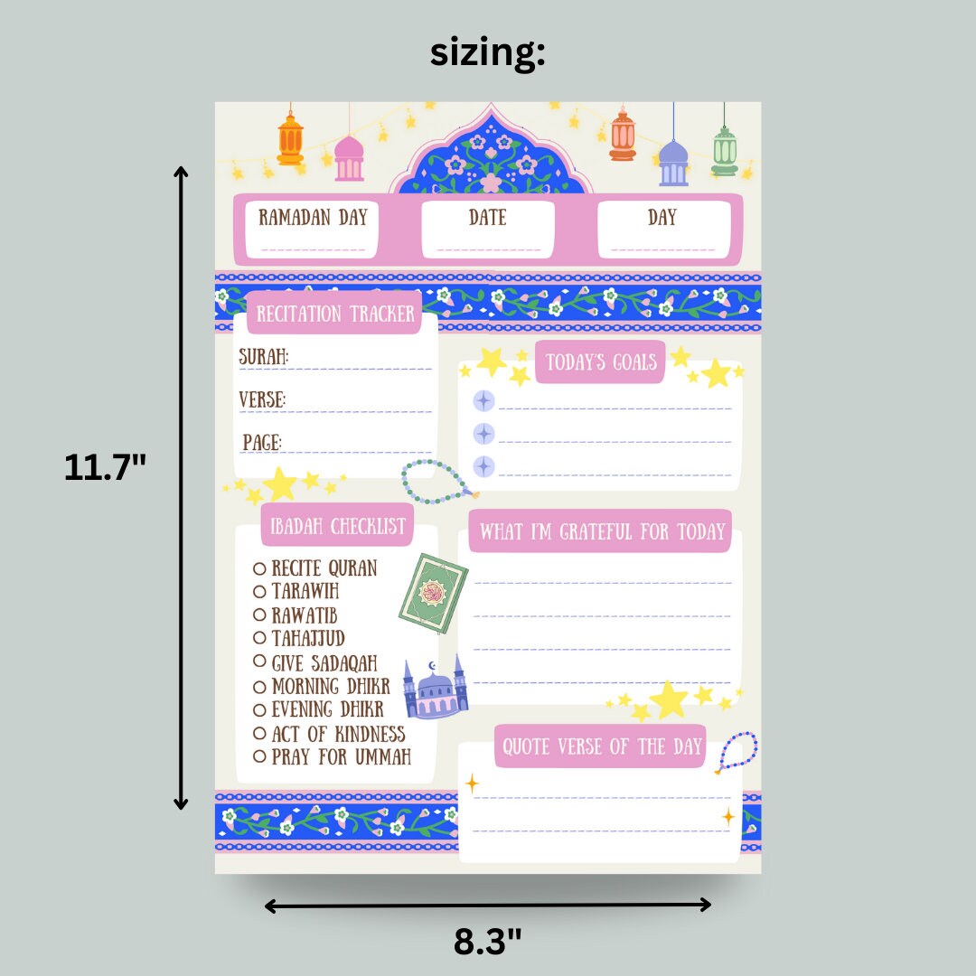 Ramadan Daily Planner Printable, 2024 Ramadan Tracker PDF, Islamic ...