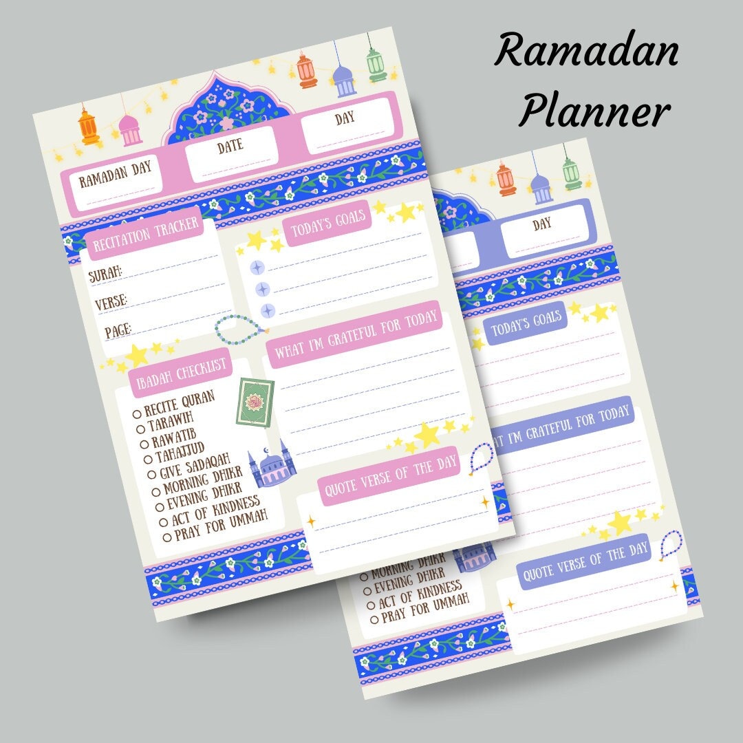 Ramadan Daily Planner Printable, 2024 Ramadan Tracker PDF, Islamic ...