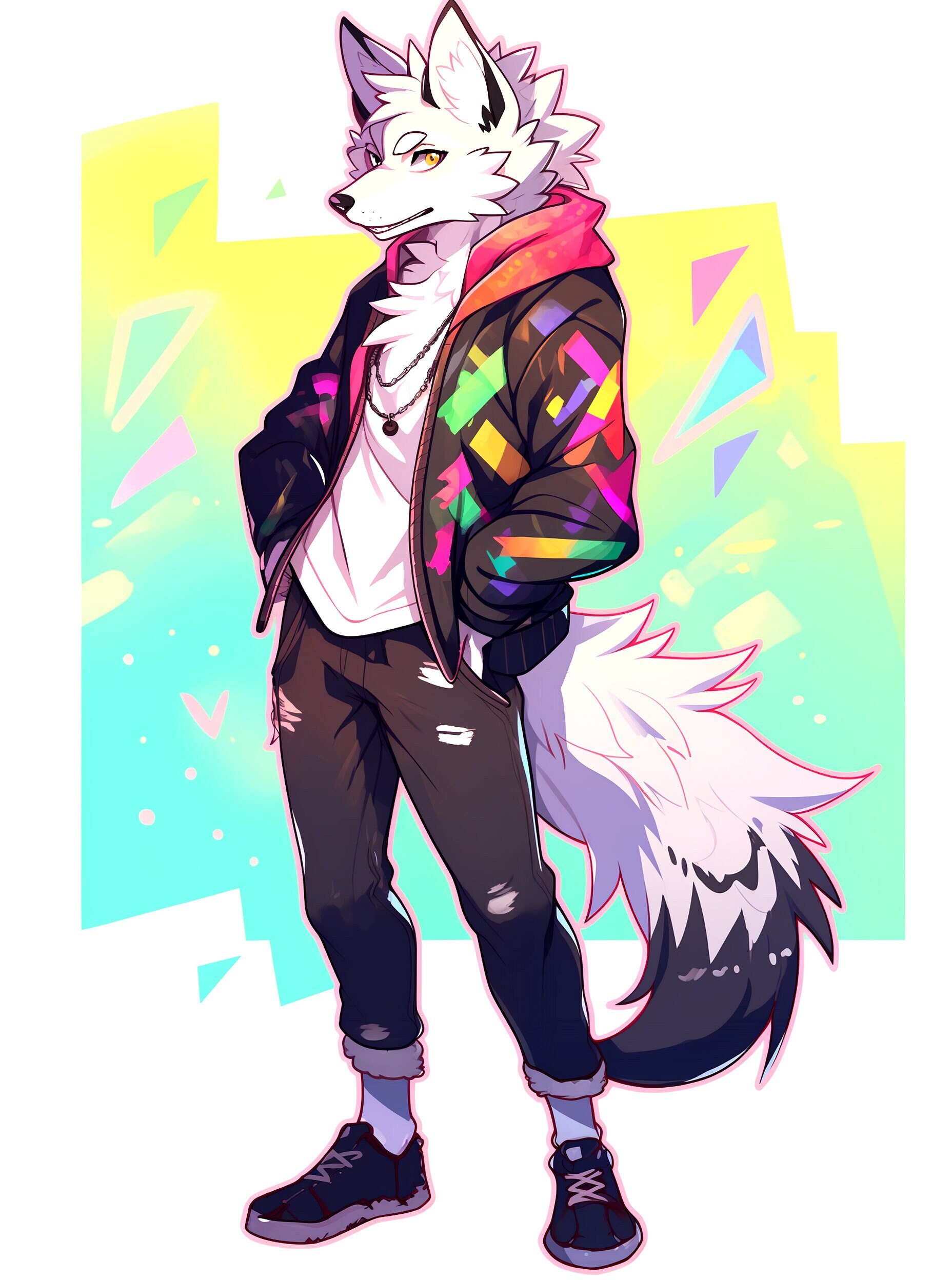 Anime Style Wolf Fursona Digital Download HD Image - Etsy