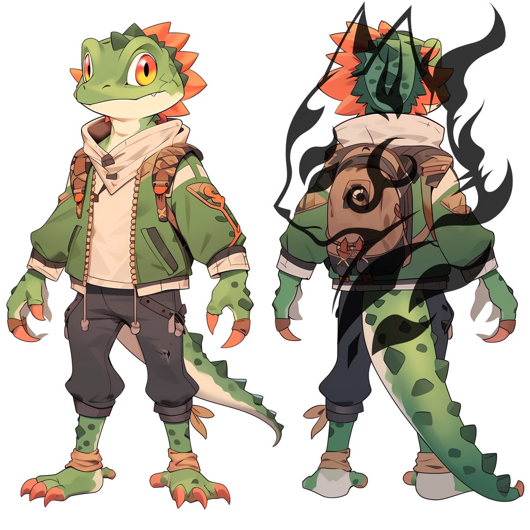 Adventurer Lizardfolk Fursona Digital Download HD Image - Etsy