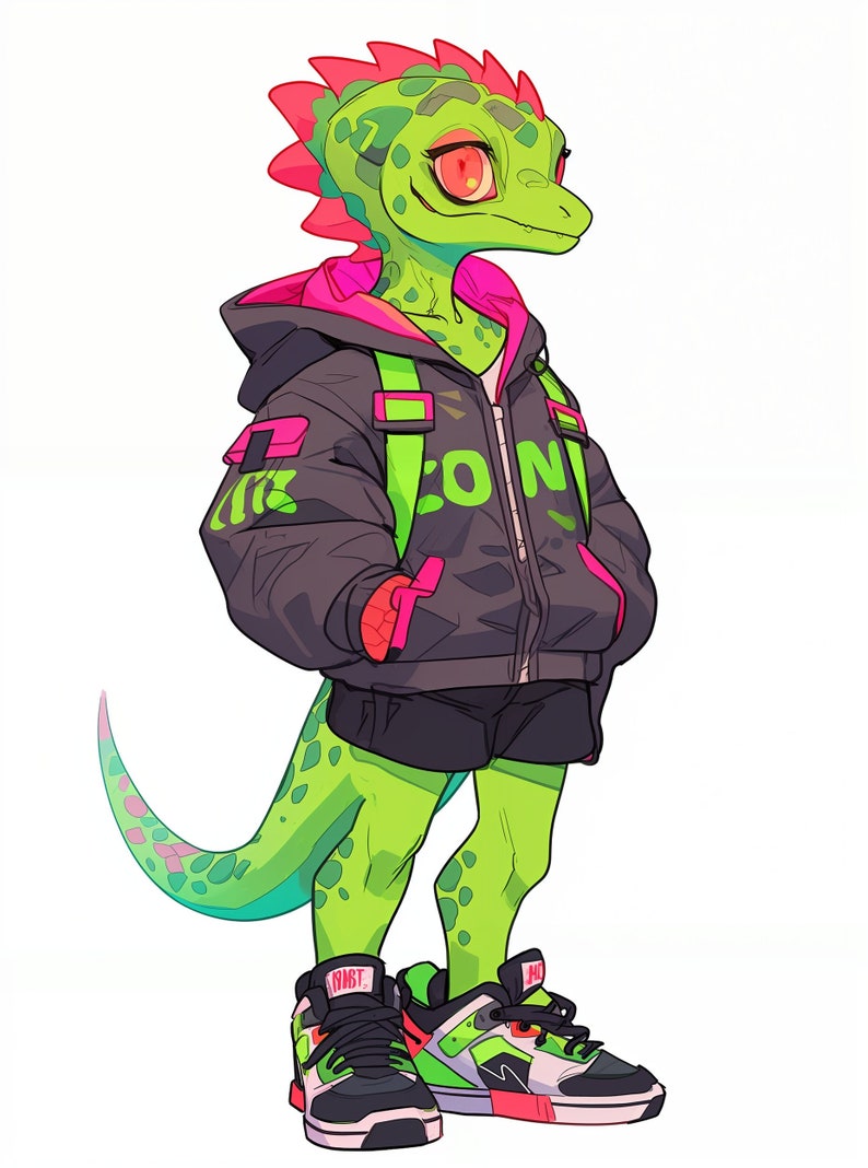 Hoodie Lizard Fursona Digital Download HD Image - Etsy