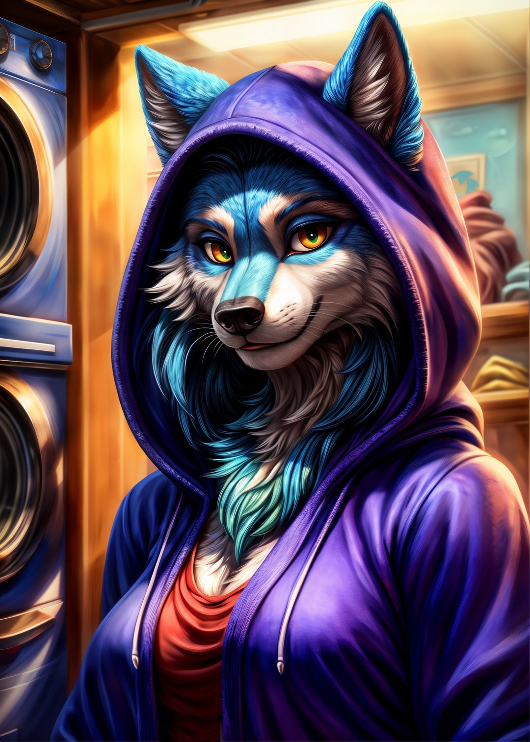 Blue Wolf Fursona Digital Download HD Image - Etsy