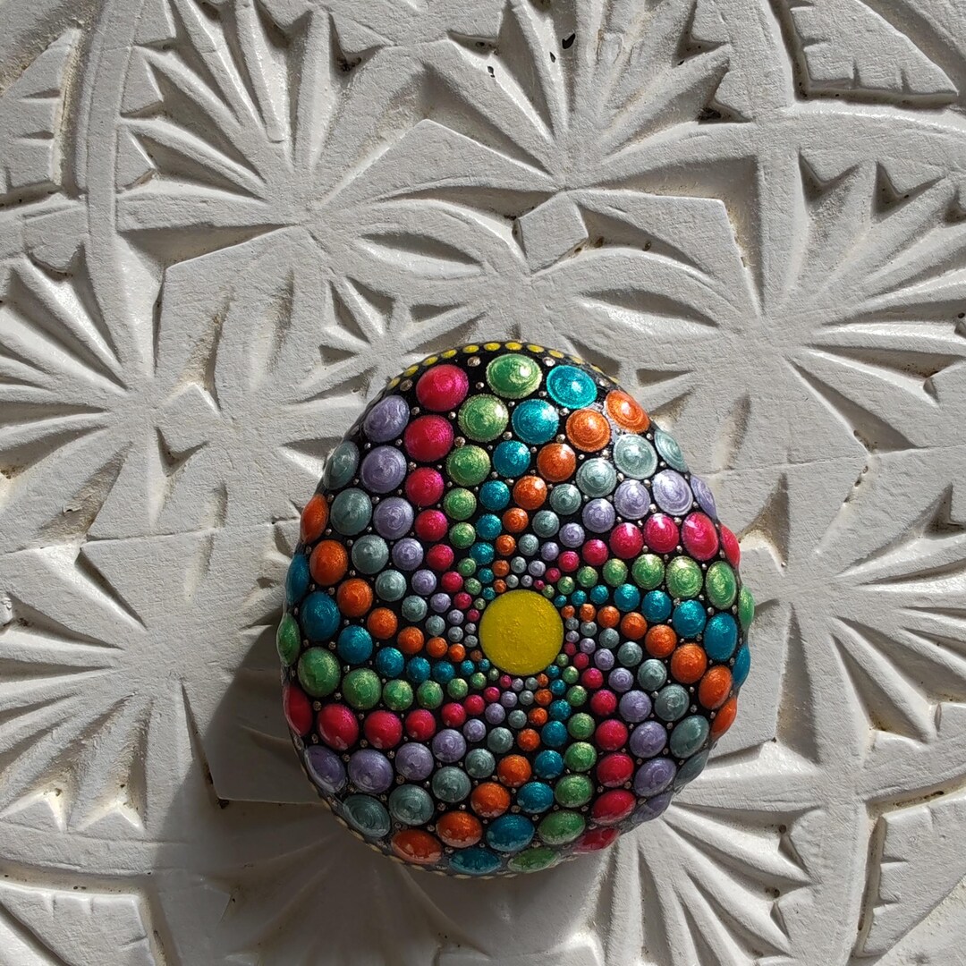 Mandala Stone, Natural Stone, Souvenir, Talisman, Gift, Pocket Stone ...