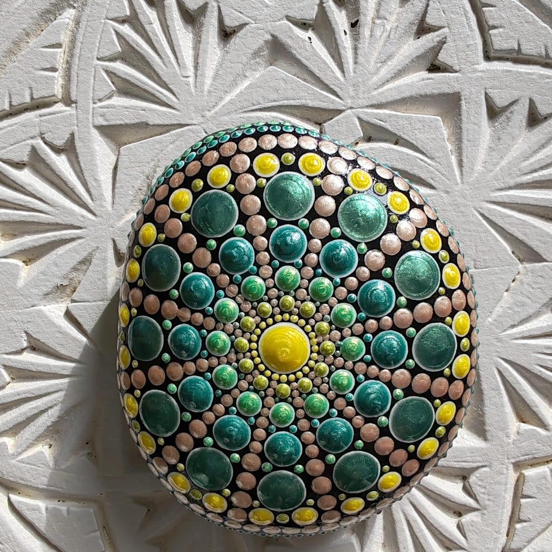 Mandala Stone, Natural Stone, Souvenir, Talisman, Gift, Pocket Stone ...