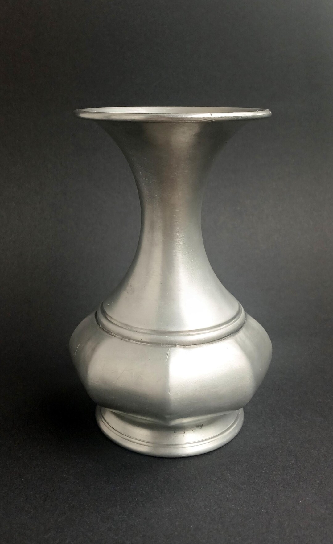 Vintage Pewter Vase 240g/ France / Pewter Flower Vase/old Pewter Vase ...