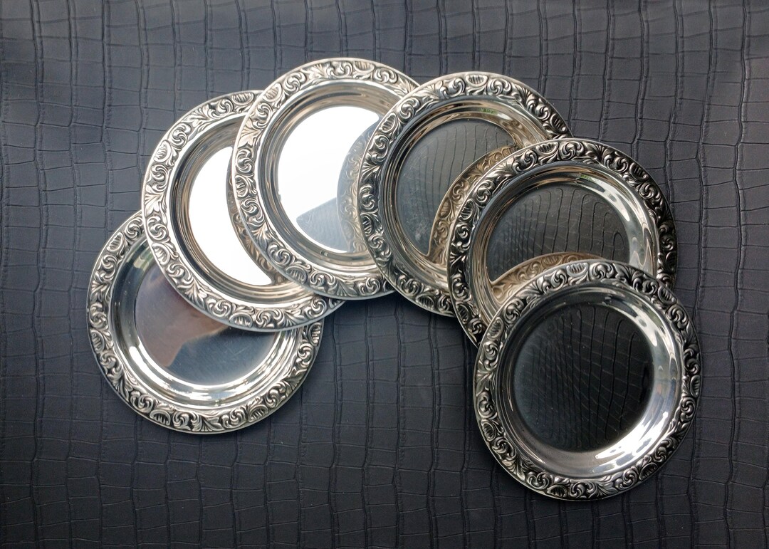 Vintage Set of 6 Cromargan Steel Drink Coasters. WMF, Germany. Coasters ...
