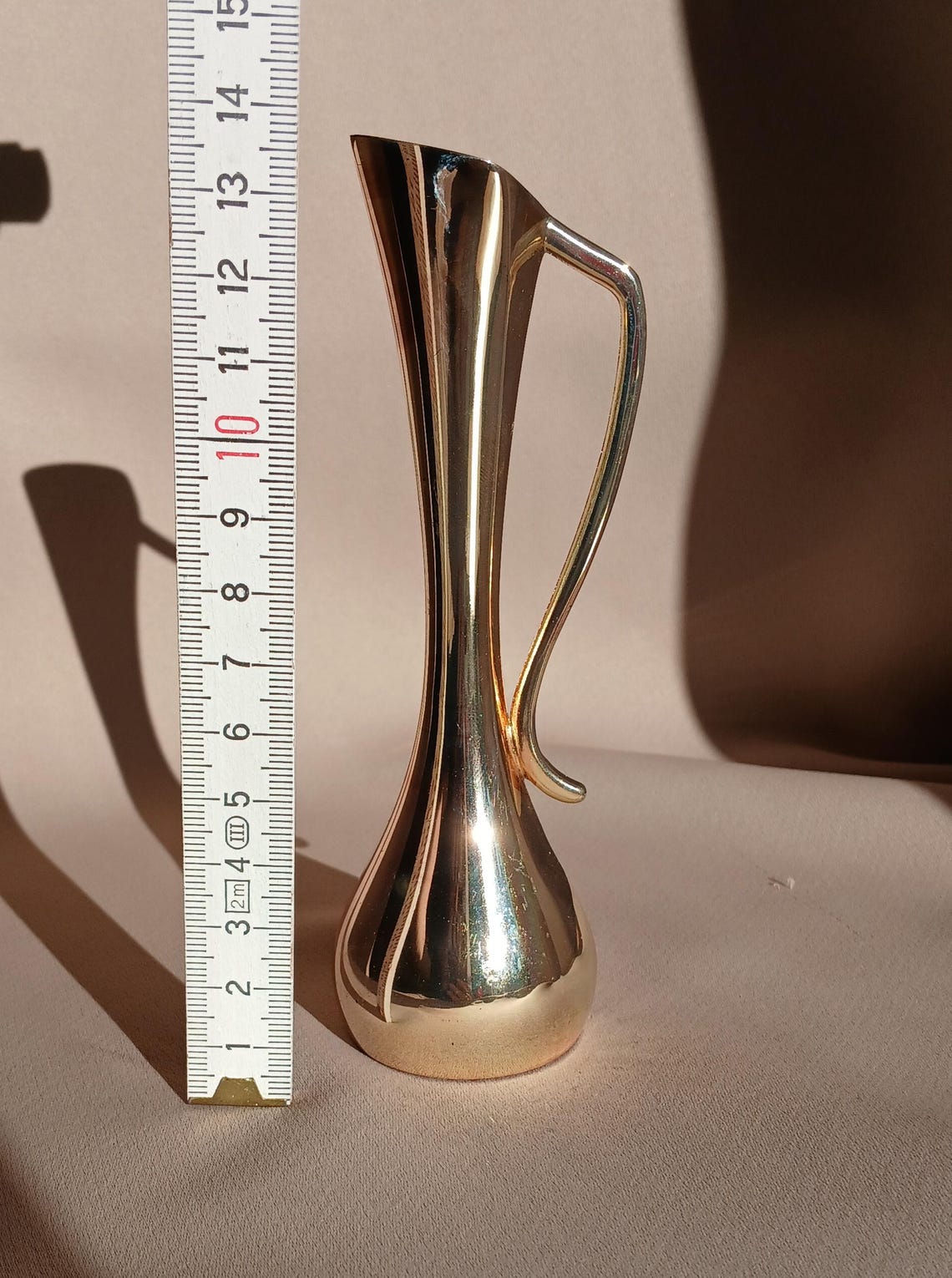 Vintage Small Metal Flower Vase/very Small Metal Vase/ Miniature Vase ...