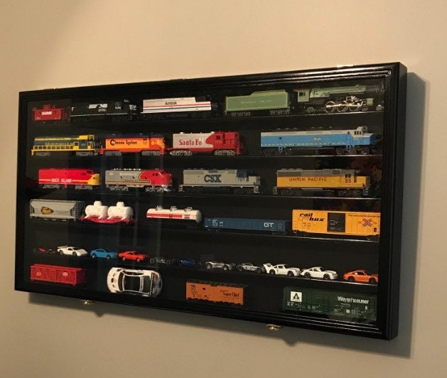Train Display Case HO OO Scale Model Black Collector Hobby Wall Mount ... Train Display Case HO OO Scale Model Black Collector Hobby Wall Mount ...
