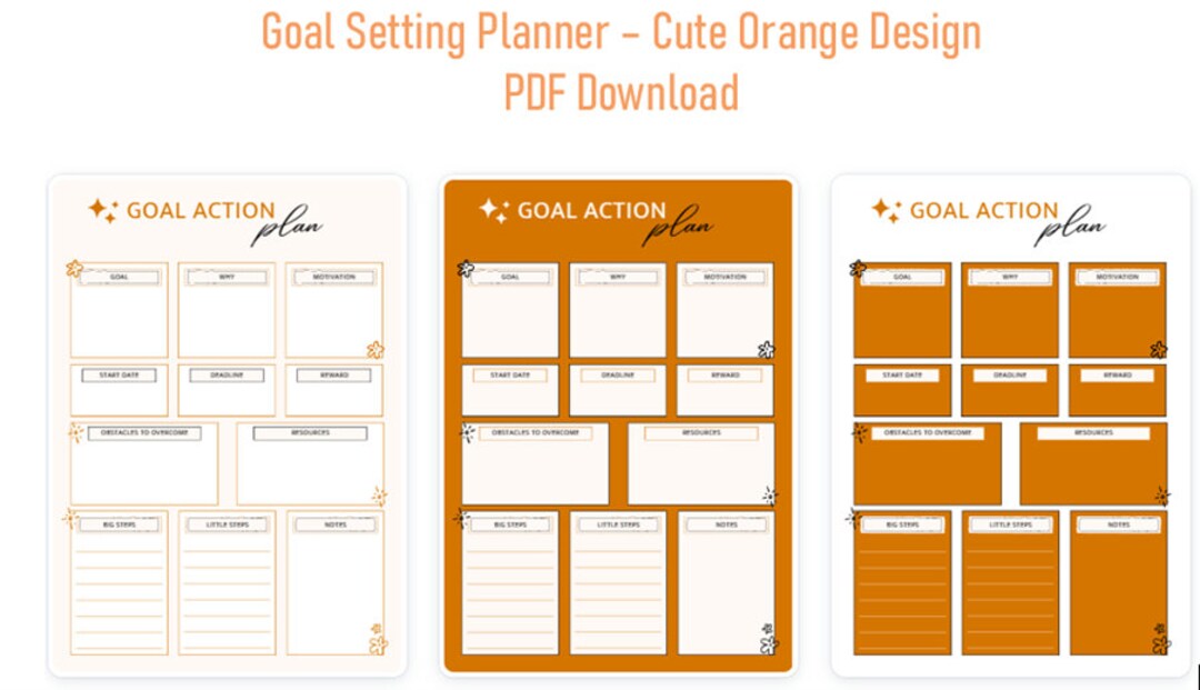 Goal Setting Planner Printable PDF Digital Download File - Etsy