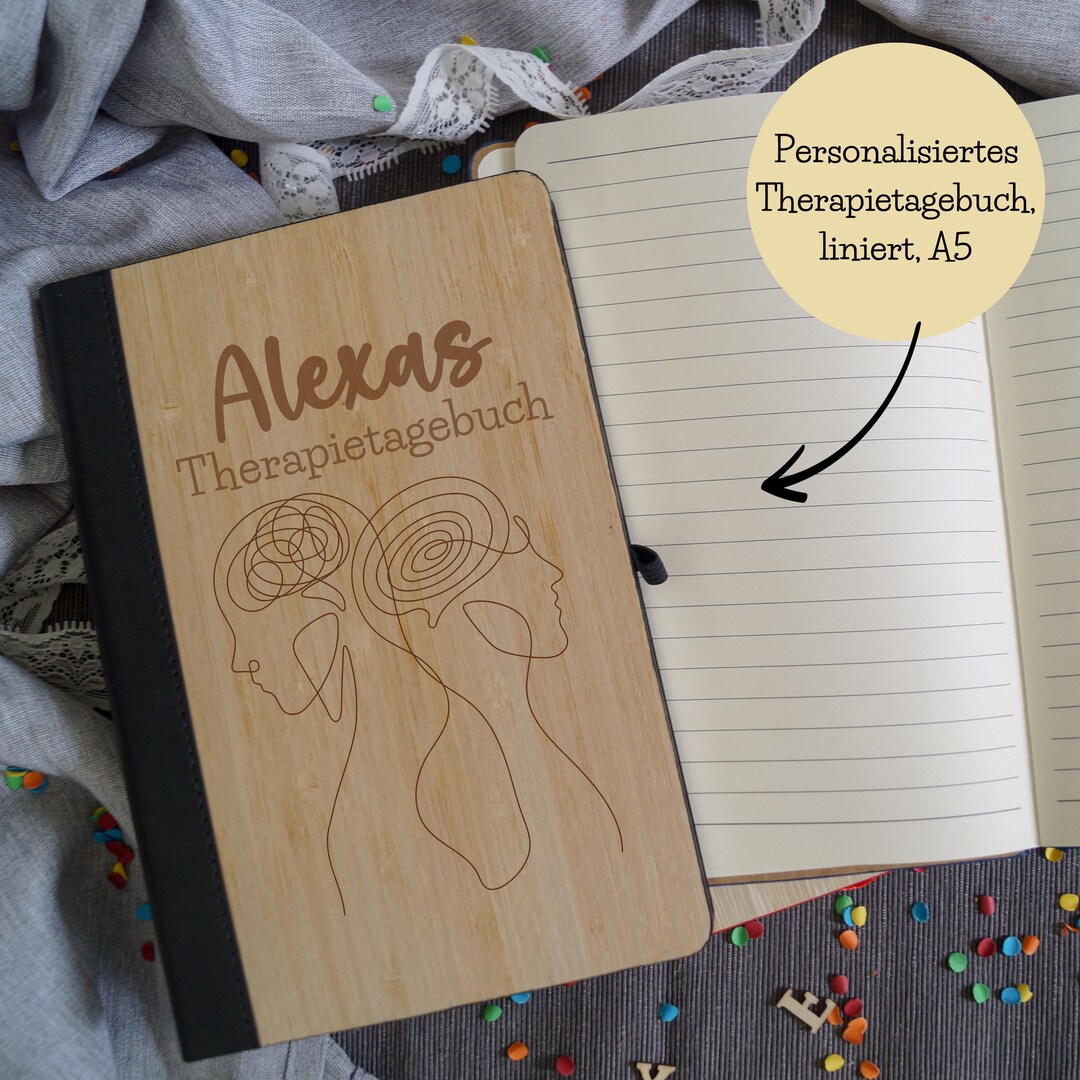 Therapy Diary With Name – Lineart Motif Chaos & Order – A5 Journal for ...