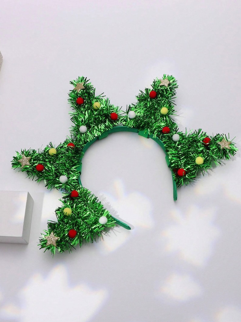 Christmas Tree Headband,green Glitter Tree Headband,christmas Tree ...