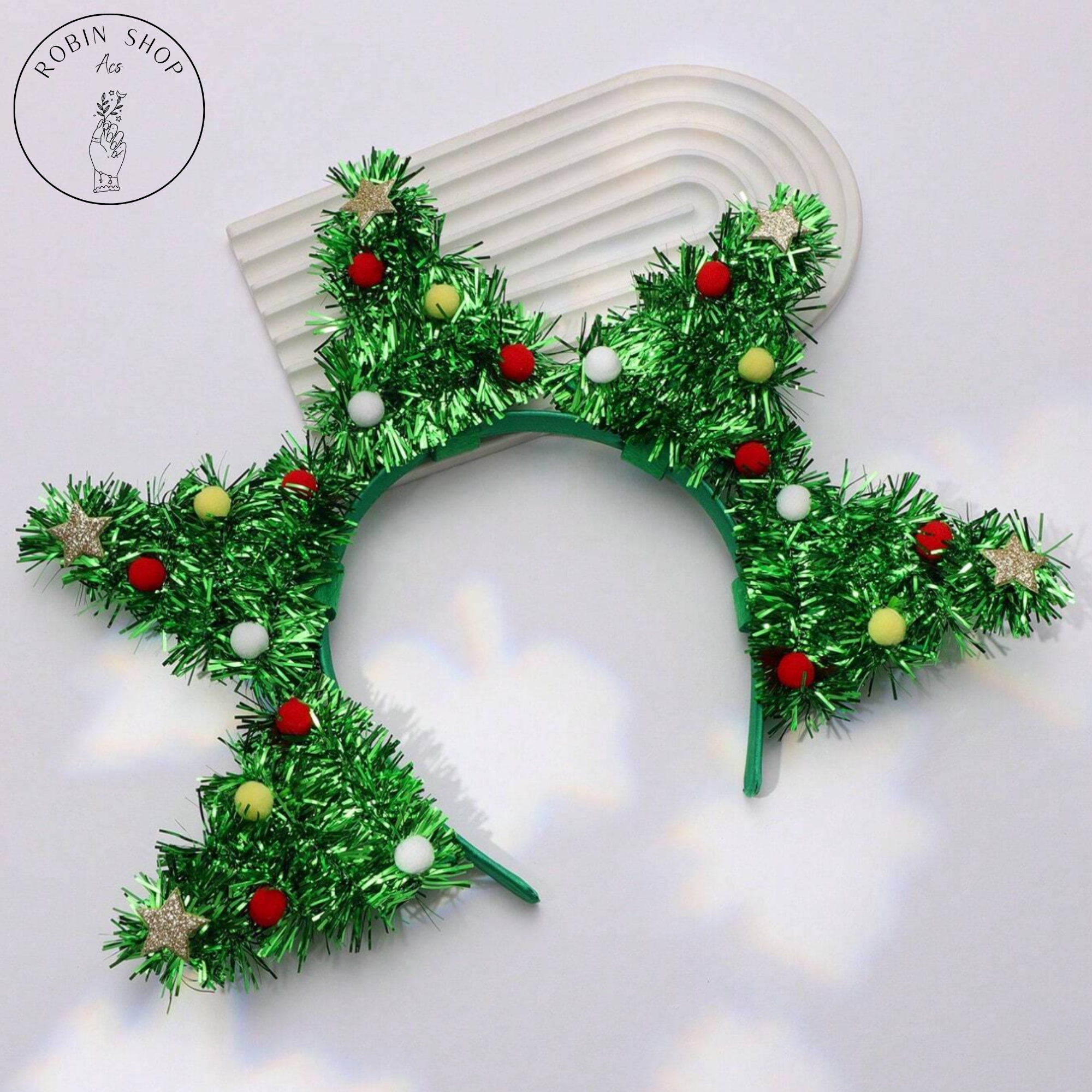 Christmas Tree Headband,green Glitter Tree Headband,christmas Tree ...