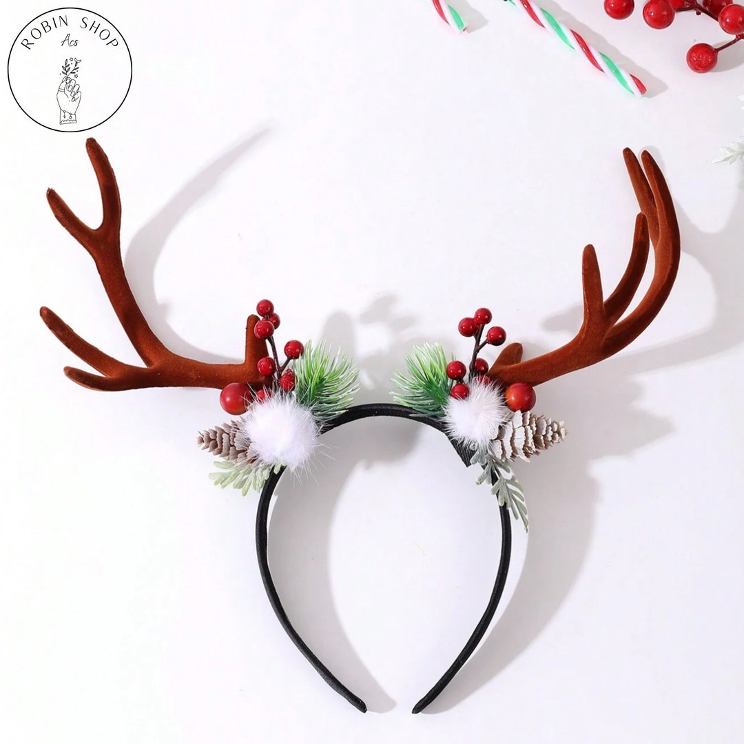 Reindeer Pinecone Headband, Forest Reindeer Headband, Reindeer Headband ...