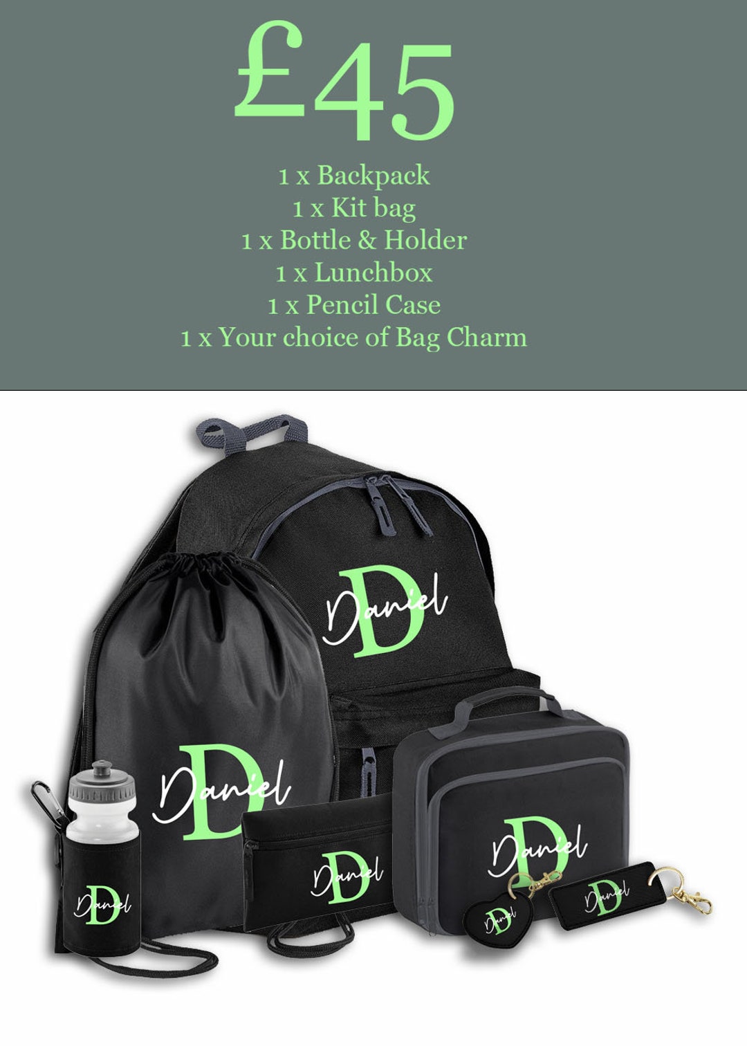 Back to School Bundle, Backpack, Sports Bag, Pencil Case, Pencil Case ...