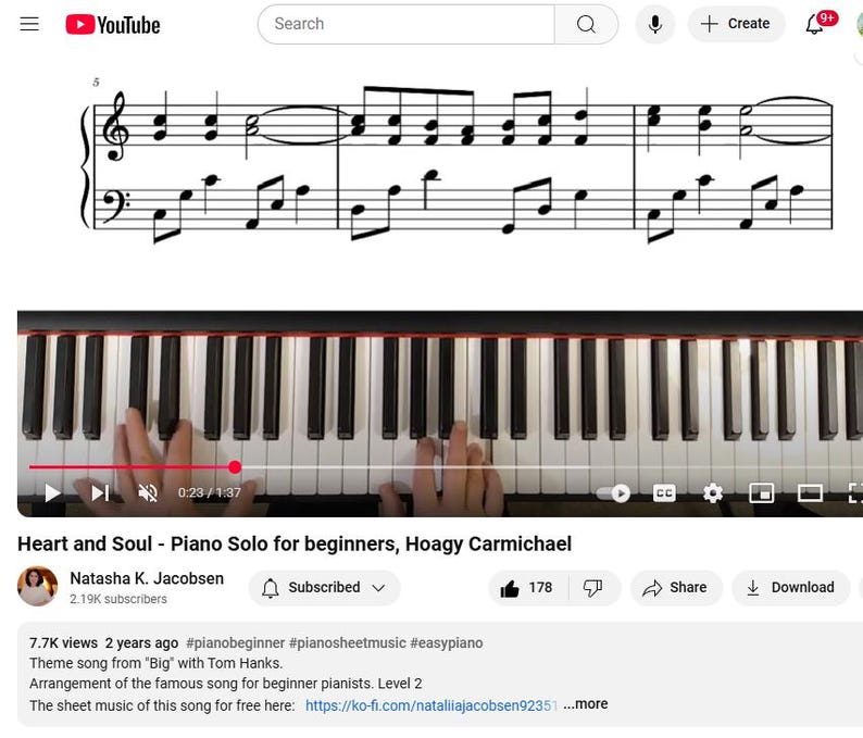 Heart and Soul - Piano Sheet Music for Beginners - Etsy