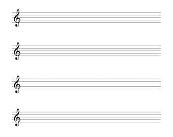 Blank Music Sheet With Treble Clef - Etsy