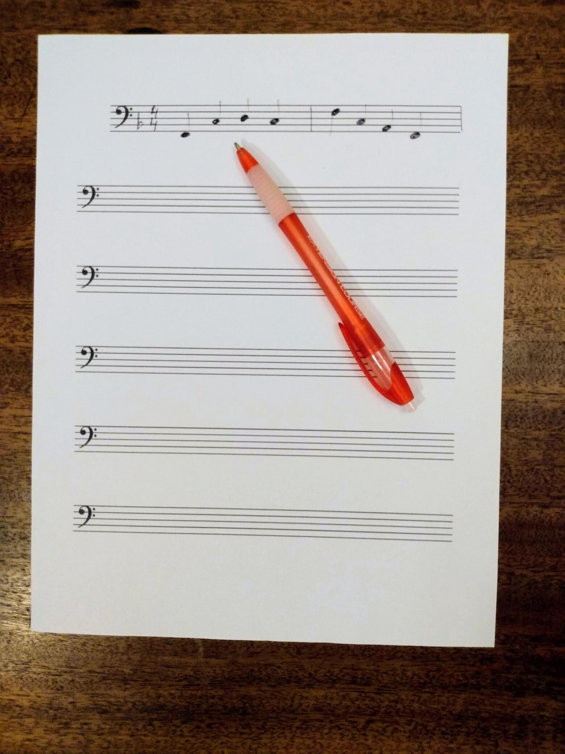 Blank Bass Clef Sheet Music - Etsy
