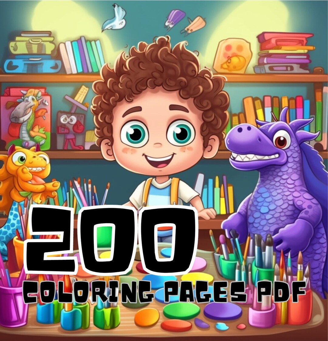 Digital Coloring Book for Children, 200 Pages With Coloring for One ...