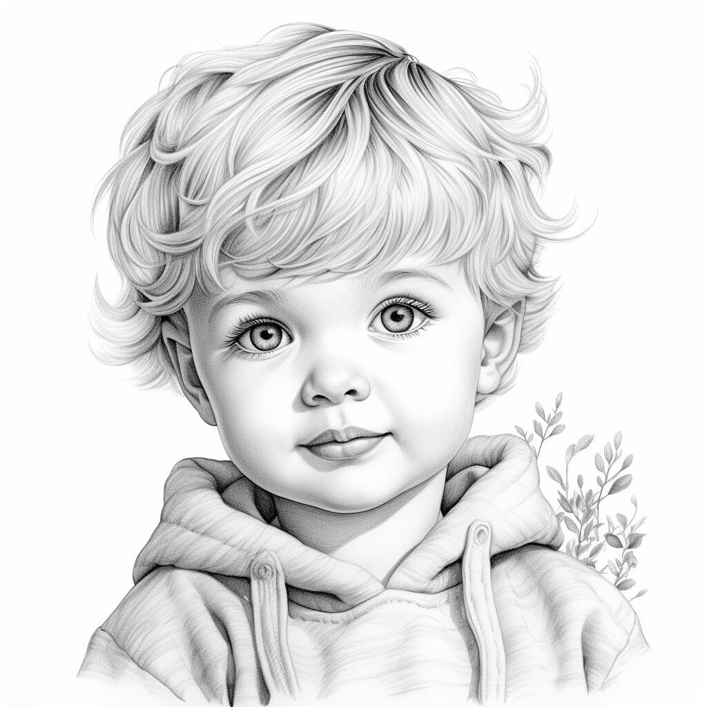 Adult Coloring to Download, Cute Little Boy Portrait, Nice Coloring ...